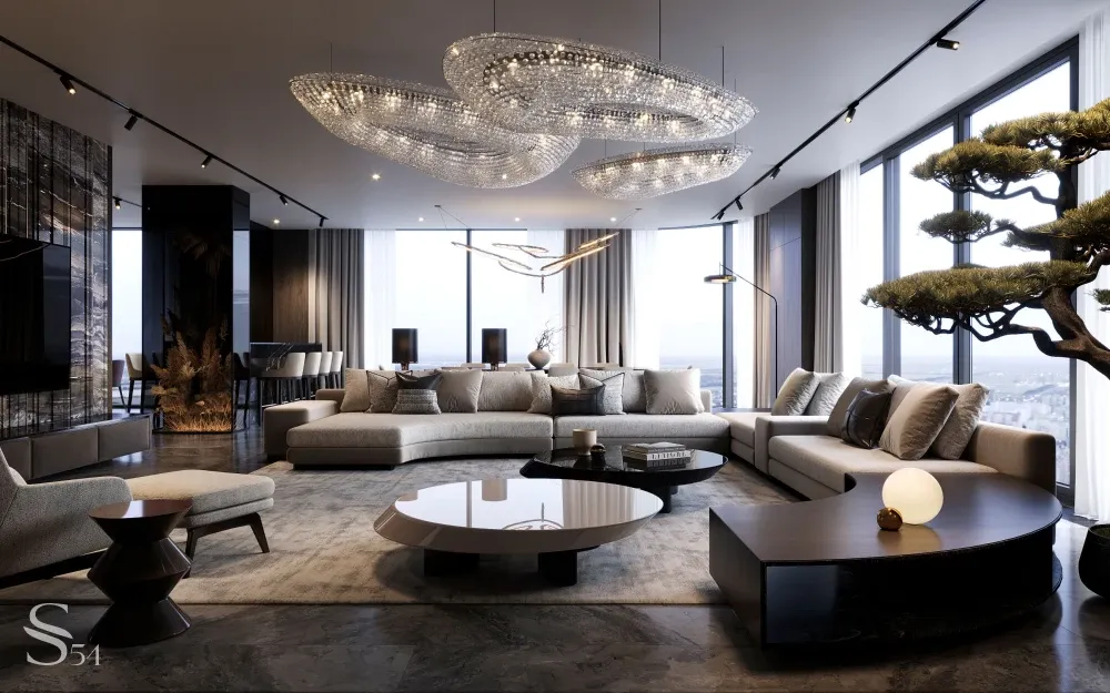 Interior of luxury penthouse in the USA | Studia-54 Design Studio